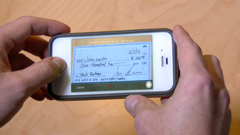 Mobile check deposit app screen | The Callaway Bank