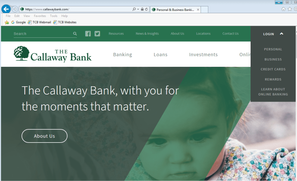 Website Login | The Callaway Bank